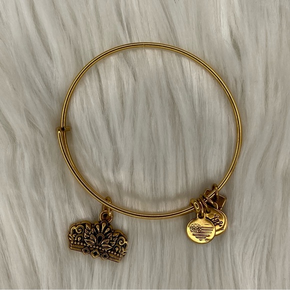 Alex and Ani | Jewelry | Alex And Ani Regal Crown Rafaelian Gold Charm Bangle Bracelet | Poshmark